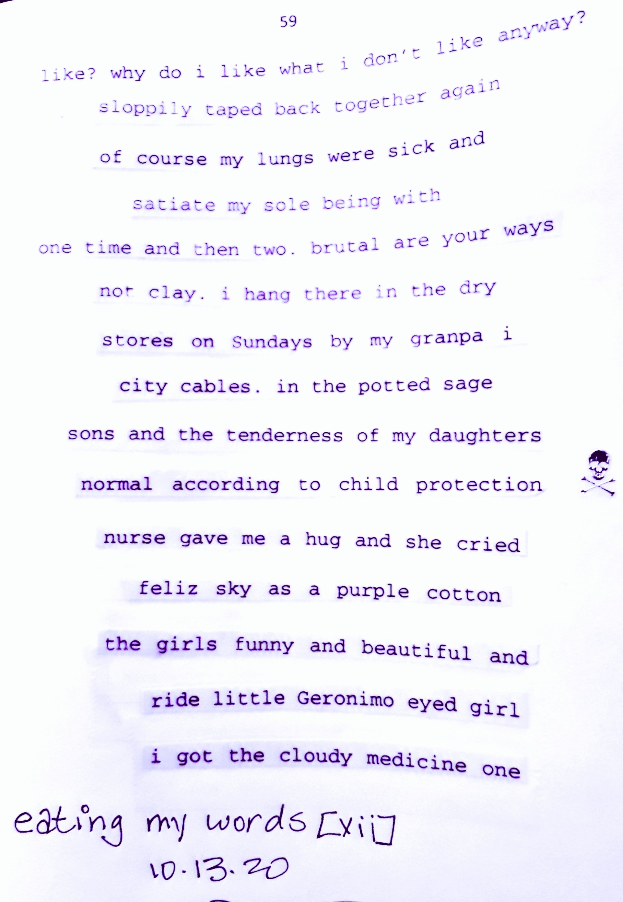 eating my words [xii] | words less spoken